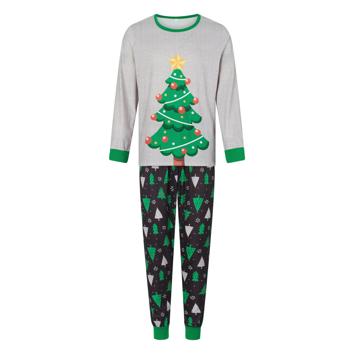 Christmas Tree Print Long Sleeve Top and Tree Print With Pant Family ...